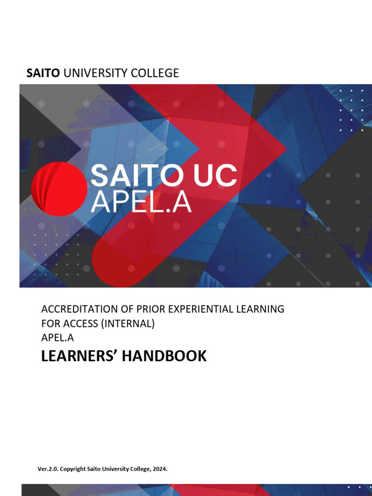Apela Learners Handbook l3-l7 v.2.0 2024 | PDF | Academic Degree | Learning
