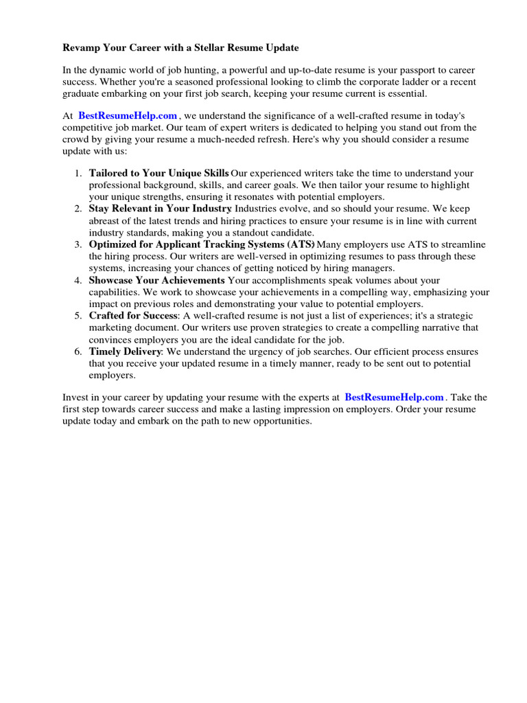 Resume Update | PDF | Résumé