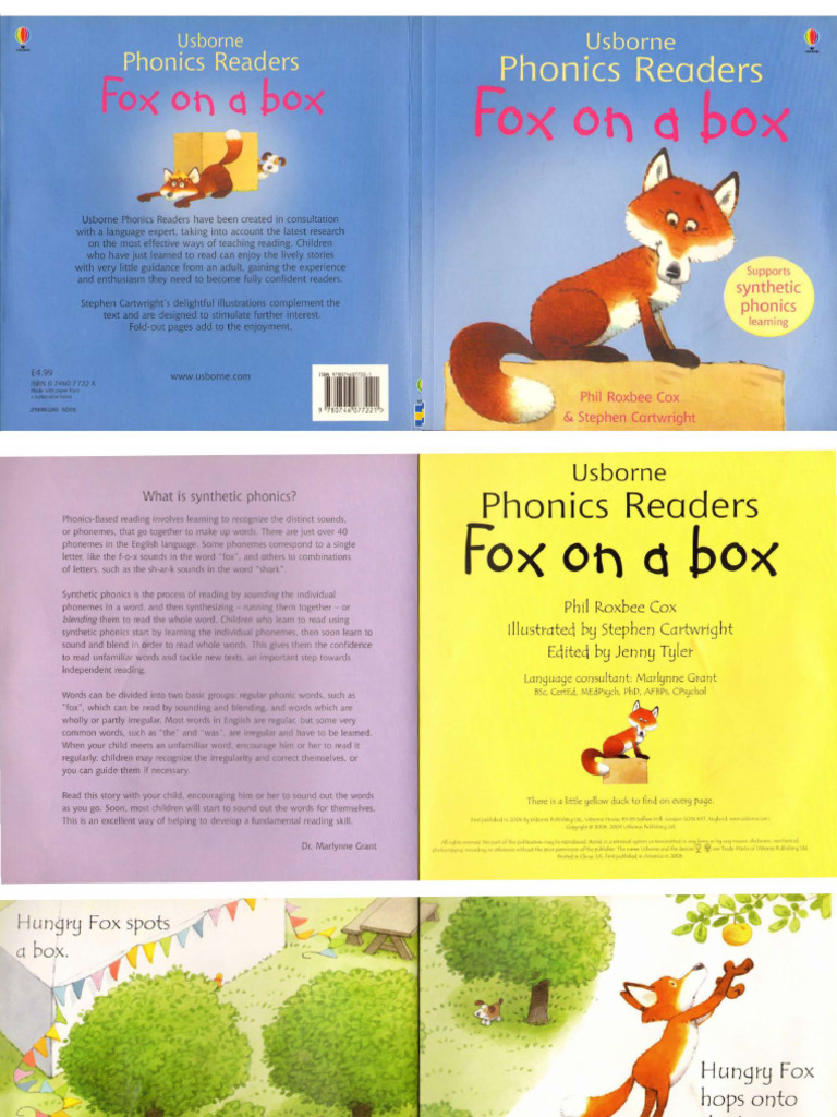 Usborne Phonics Readers - Fox On A Box | PDF | Phonics | Psycholinguistics