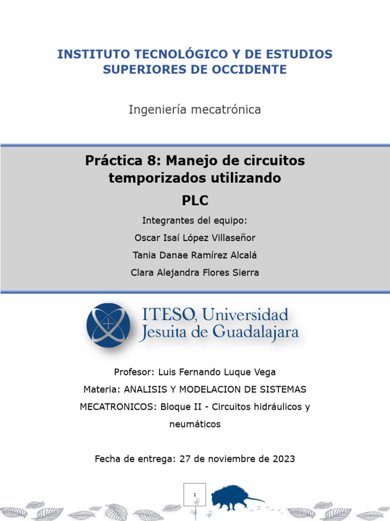 Reporte Practica 8 Equipo 5 | PDF | Controlador lógico programable | Ingenieria Eléctrica