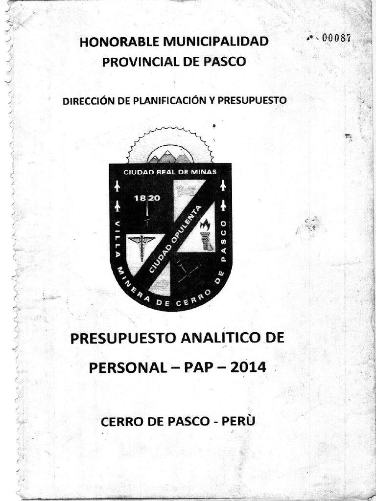 Presupuesto Analítico de Personal - PAP - HMPP | PDF