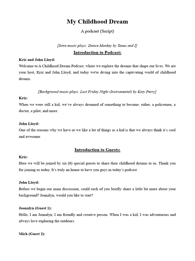 Sample Podcast Script | PDF