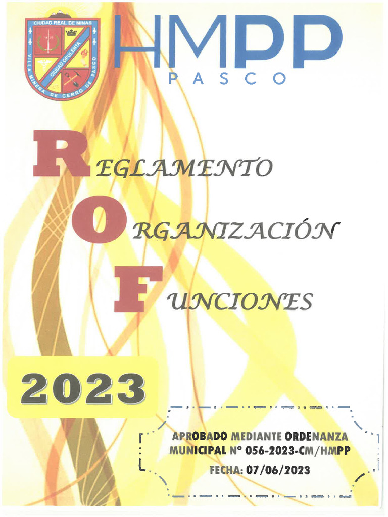 Reglamento de Organización y Funciones-ROF 2023 | PDF | Gobierno local | Business