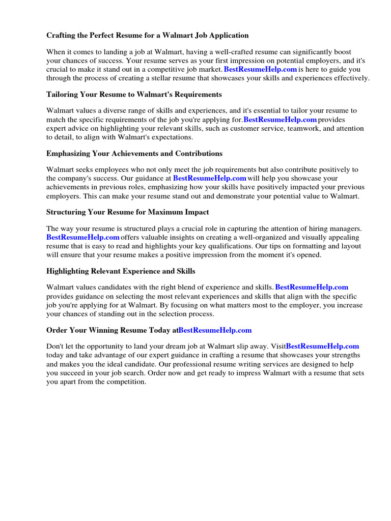 Resume For Walmart Stocker | PDF | Résumé | Retail