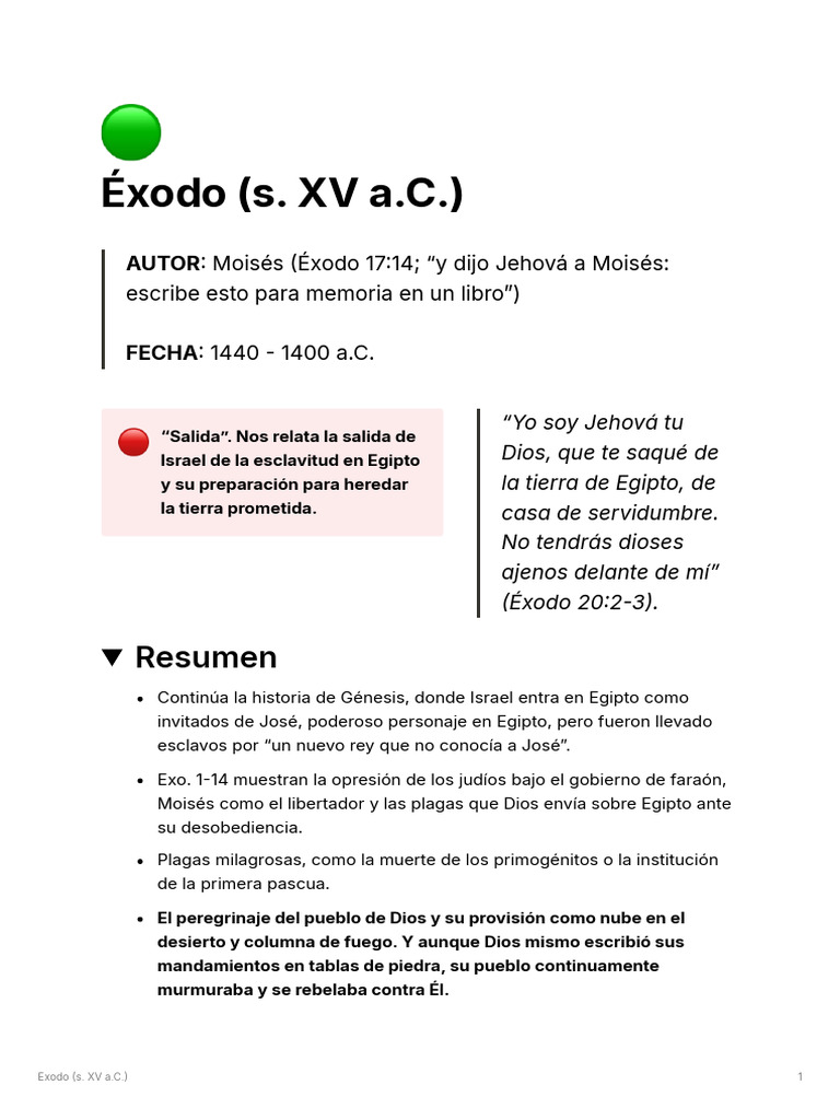 Xodo (S. XV A.c.) | PDF | Libro del éxodo | Moisés