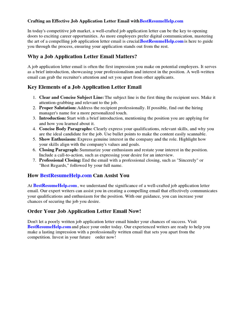 Job Application Letter Email | PDF | Résumé | Business