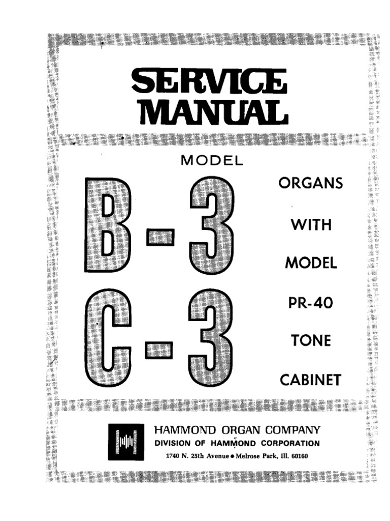 B3 Service Manual Hammond | PDF | Electrical Connector | Components