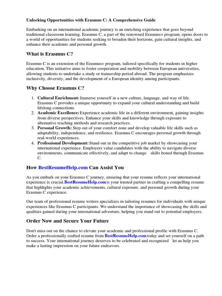 Erasmus Cover Letter Sample | Download Free PDF | Cost Of Living ...