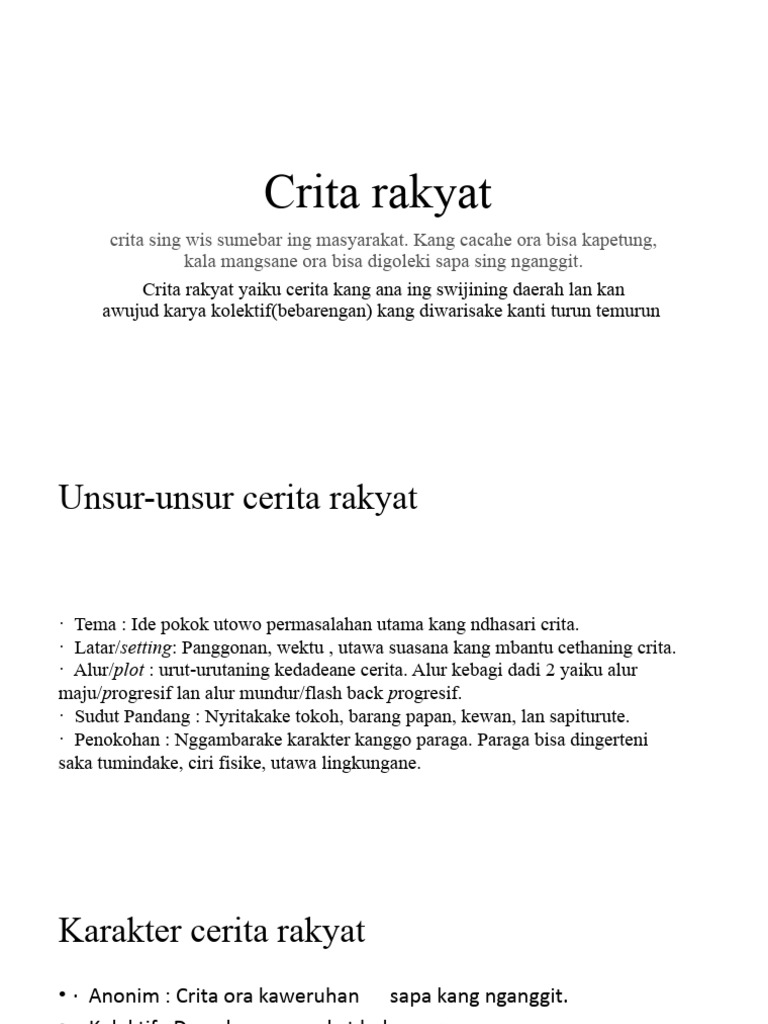 Crita rakyat | PDF