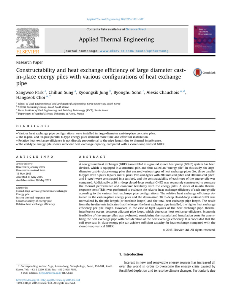 Constructability and Heat Exchange Efficiency of Large Diameter Cast-In ...