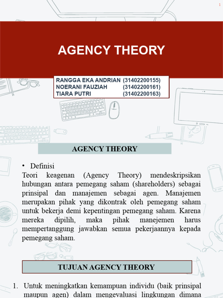 KELOMPOK 1 TEORI AKUNTANSI (Agency Theory) | PDF