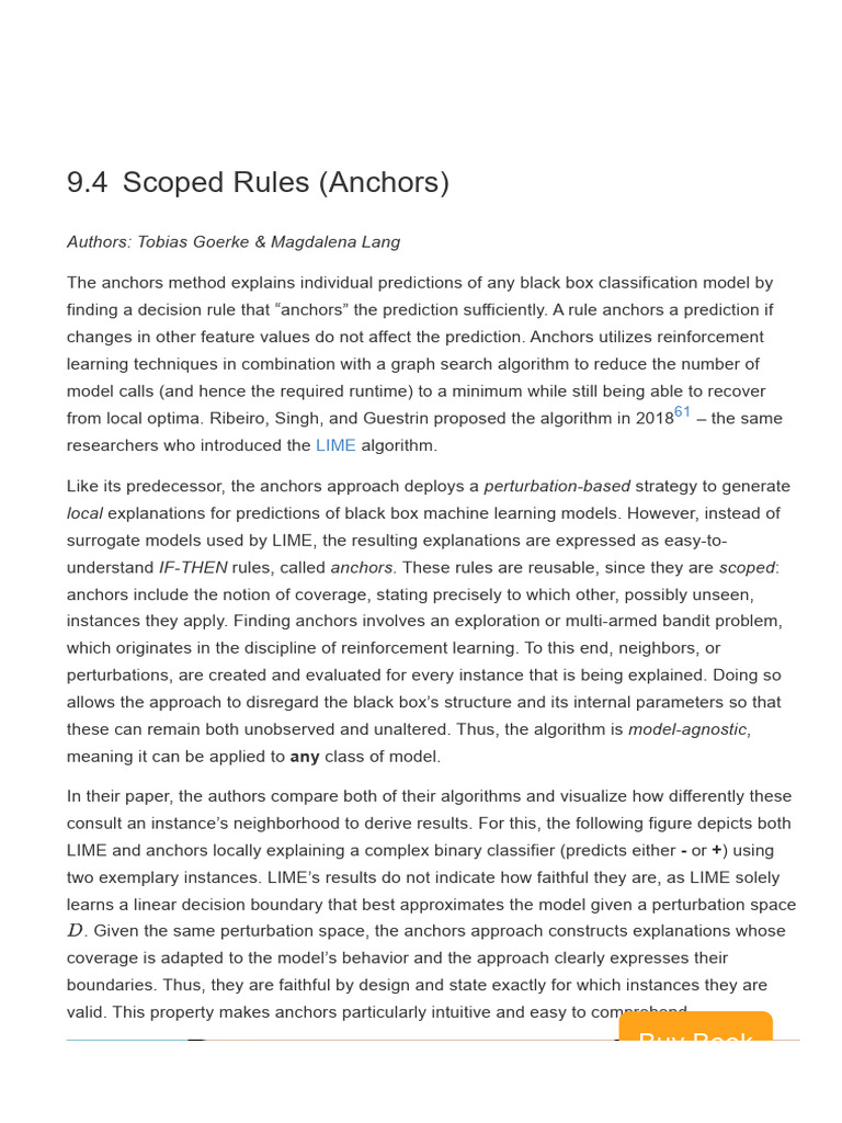 9.4 Scoped Rules (Anchors) : Authors: Tobias Goerke & Magdalena Lang | PDF | Machine Learning ...