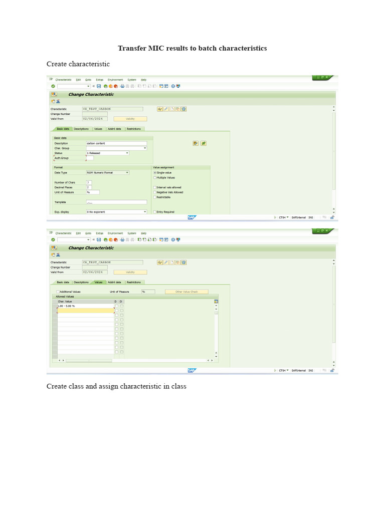 Transfer MIC Results to Batch Characteristics | PDF