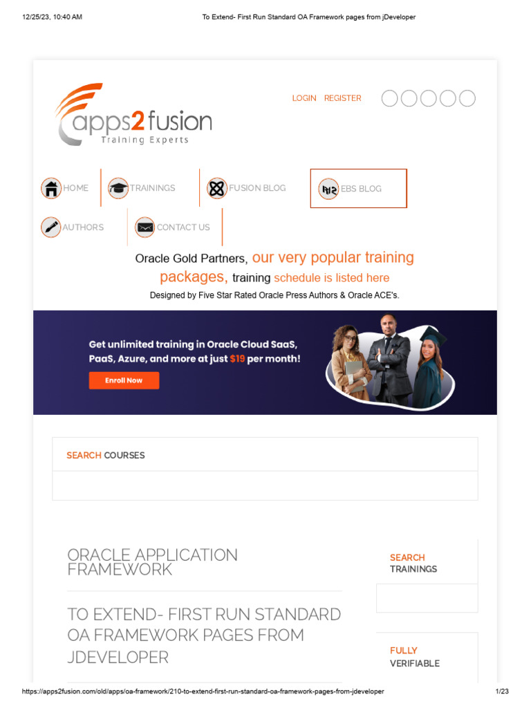 To Extend - First Run Standard OA Framework Pages From Jdeveloper | PDF | Computer Engineering ...