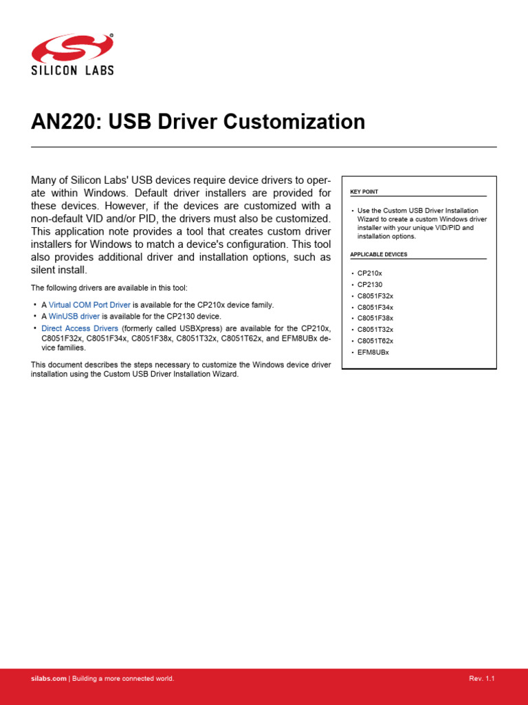 An220 Usb Driver Customization | PDF | Device Driver | Installation ...