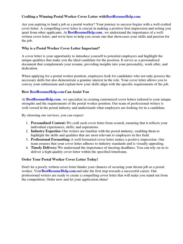 Winning Cover Letter for Postal Workers | PDF | United States Postal ...