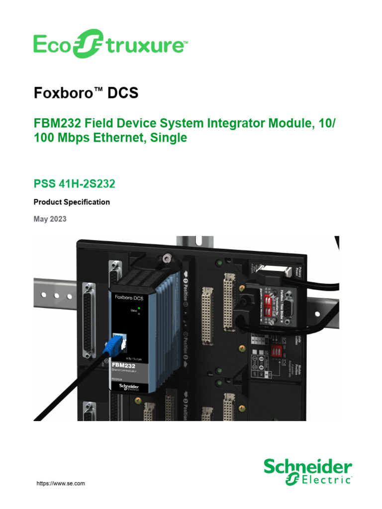 Foxboro DCS: FBM232 Field Device System Integrator Module, 10/ 100 Mbps ...