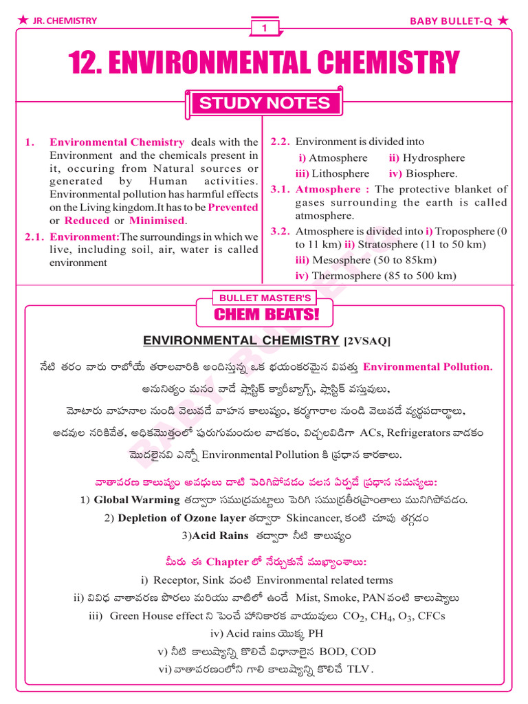 12 Environment Chemistry | Download Free PDF | Natural Environment ...