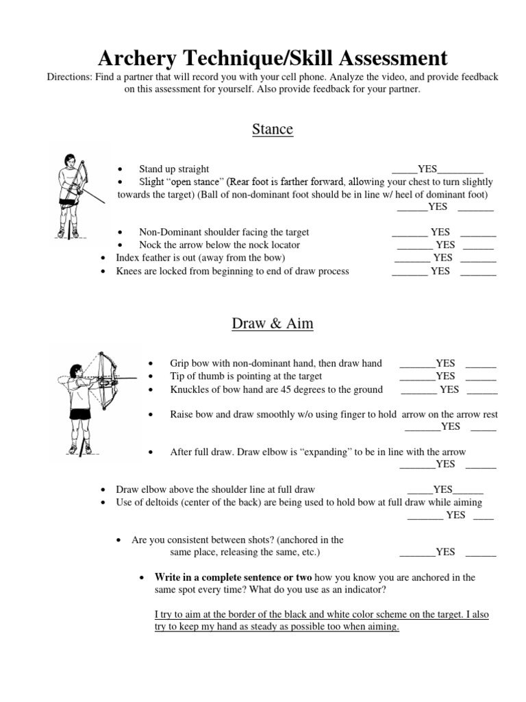 Archery Skill Assessment - 1 | Download Free PDF | Archery | Bow And Arrow