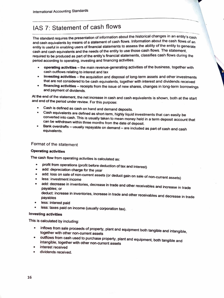 Ias 7 | PDF | Dividend | Cash Flow Statement