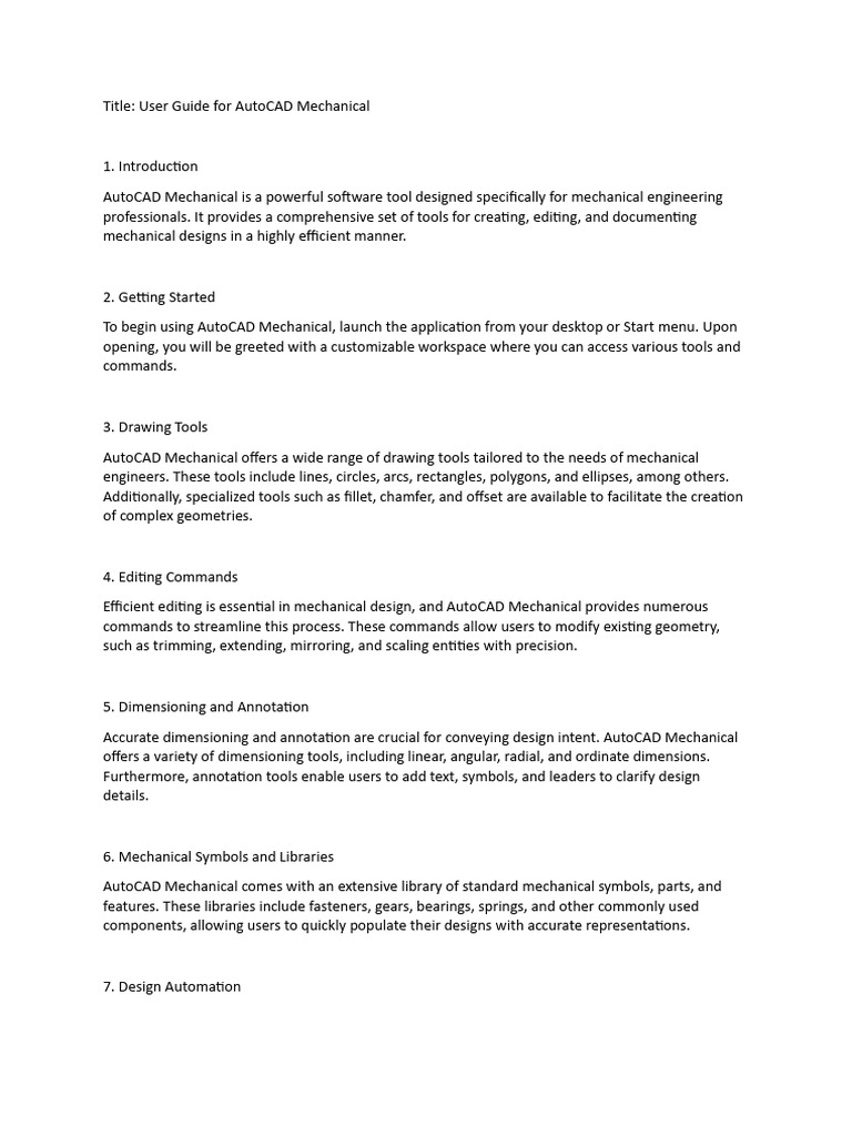 AutoCAD Mechanical | PDF | Auto Cad | Documentation
