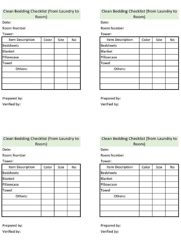 All Housekeeping Forms | PDF