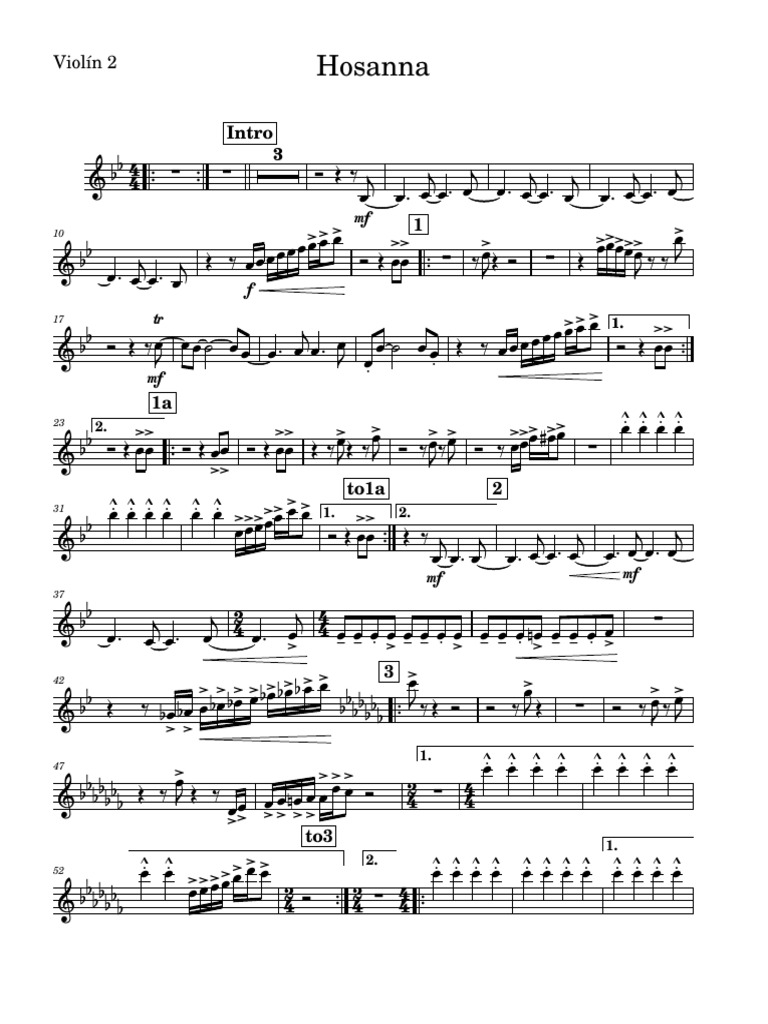 Hosanna-Violín 2 | PDF