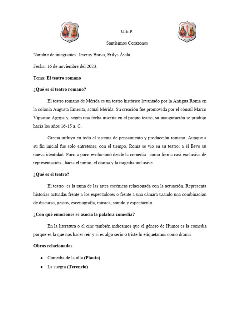 Teatro Romano: Comedia y Drama en Mérida | PDF | Teatro | imperio Romano