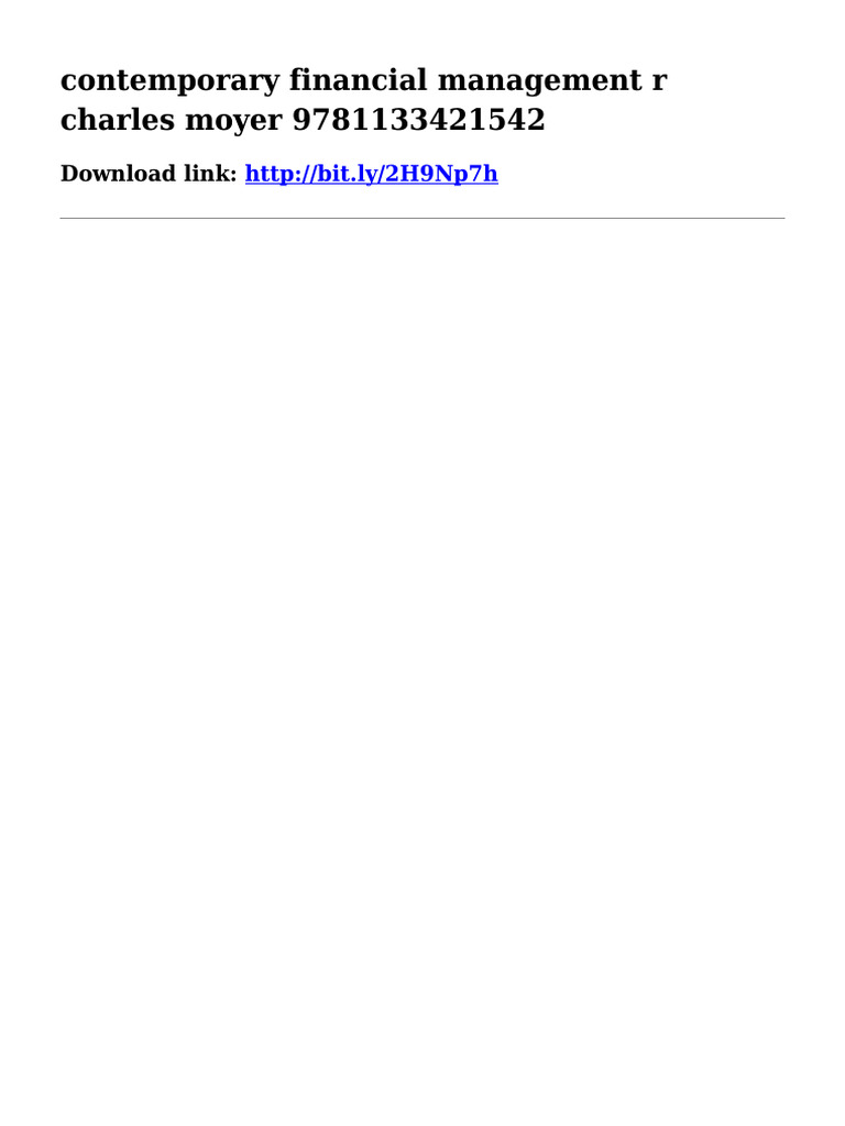 Download Contemporary Financial Management | PDF | Business | Finance ...