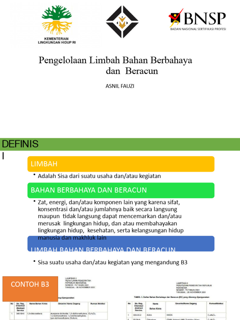 Presentasi Pengelolaan Limbah b3 | PDF