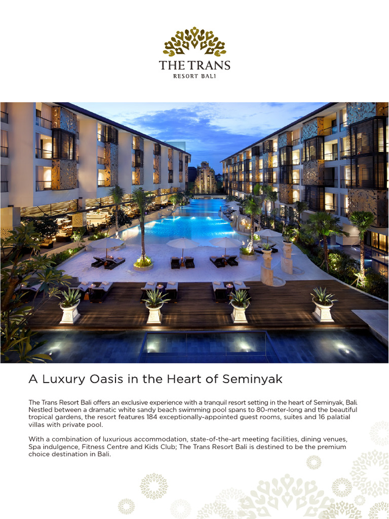 Factsheet The Trans Resort Bali | PDF | Resort