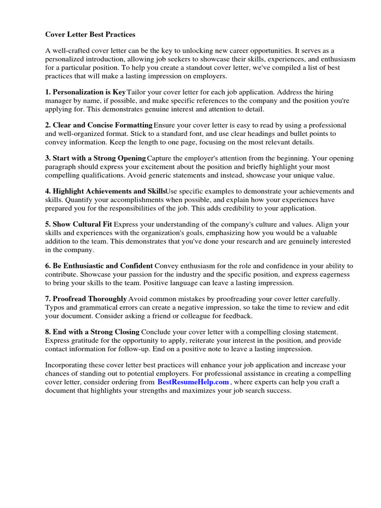 Cover Letter Best Practices | PDF | Résumé | Information