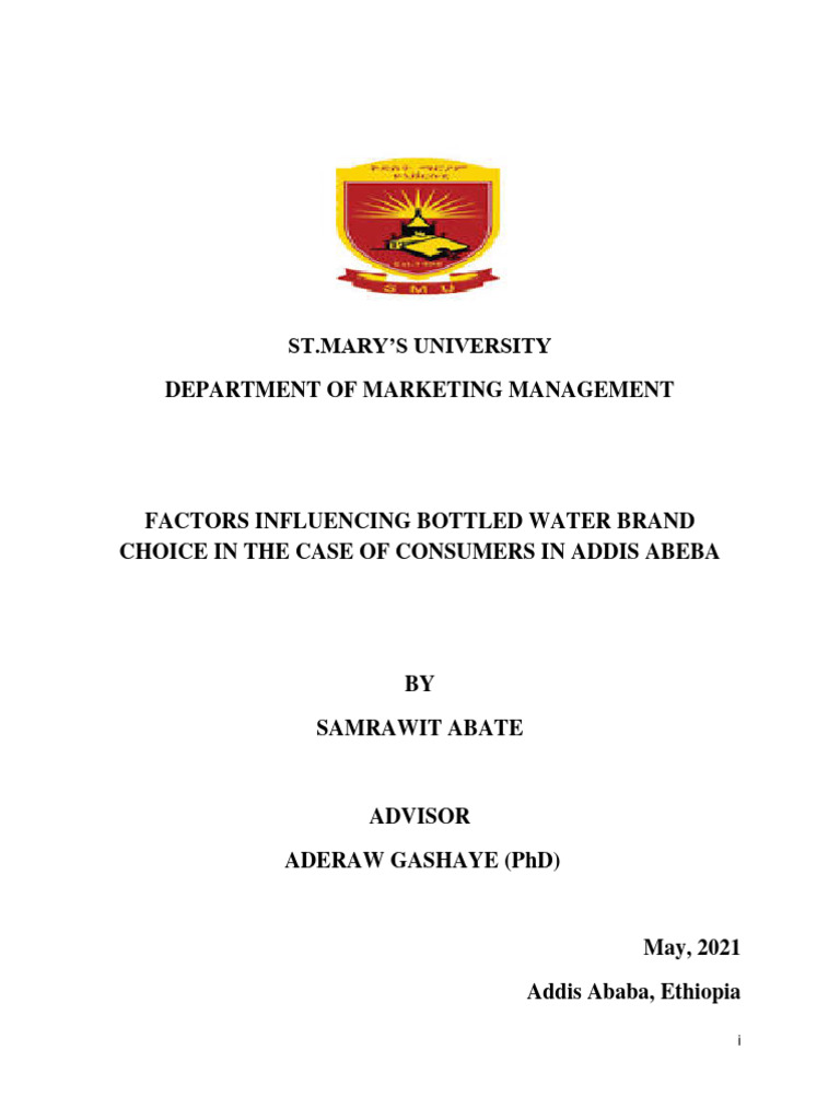 Factors Influencing Bottled Water Brand | PDF | Consumer Behaviour ...