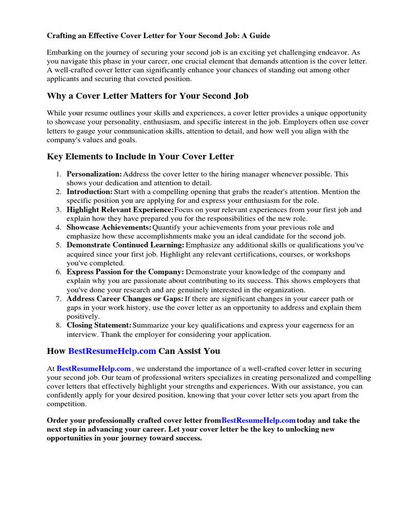 Cover Letter For 2Nd Job | PDF | Linked In | Résumé