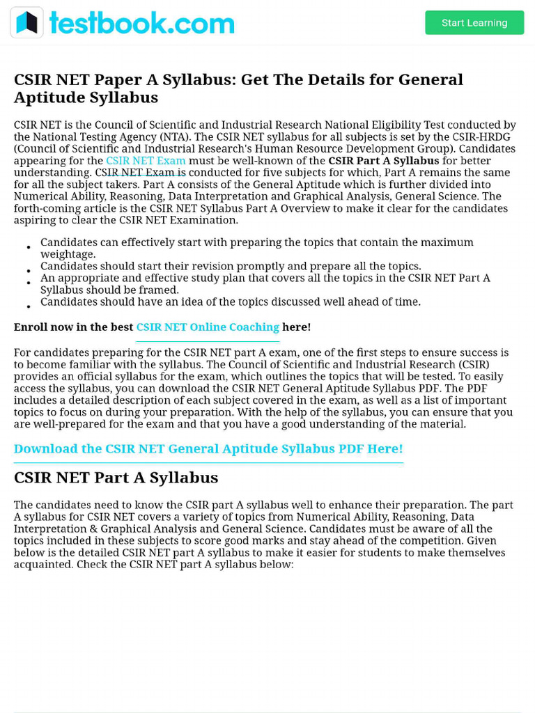 CSIR NET Paper A Syllabus - Get The Details For General Aptitude ...