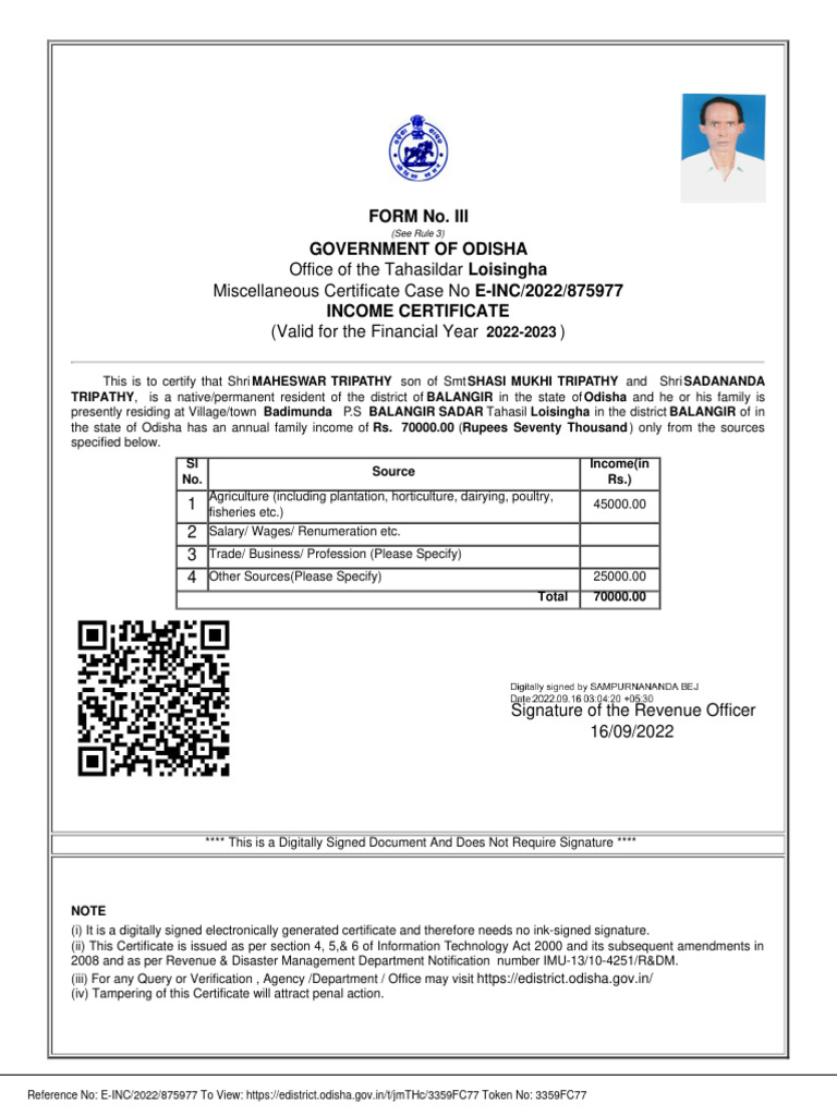 Income Certificate Pdf Economies