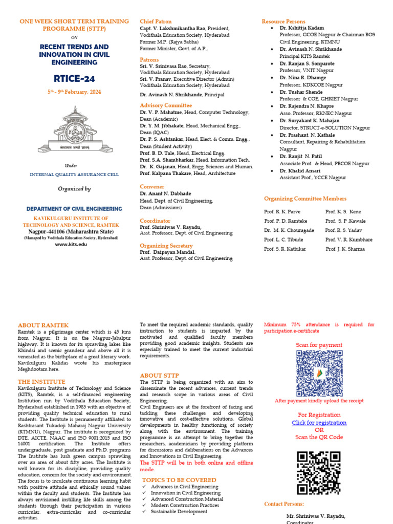 STTP - Brochure - RTICE-24 - 27.1.24 - 2 | PDF | Engineering