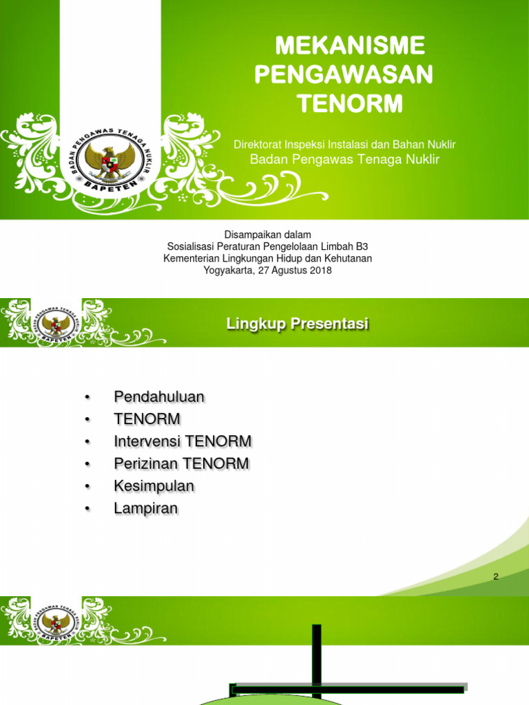 Presentasi Sosialisasi Tenorm Bapeten KLHK Rev 1 | PDF