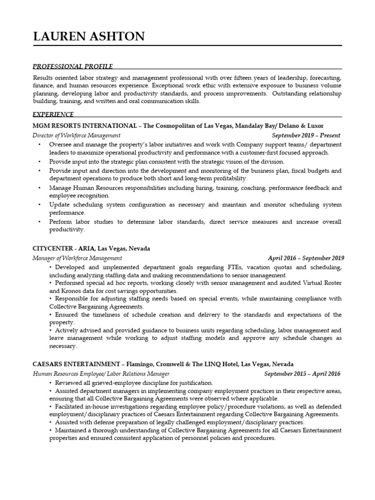Resume-Lauren Ashton 2023 | PDF | Human Resources | Employment