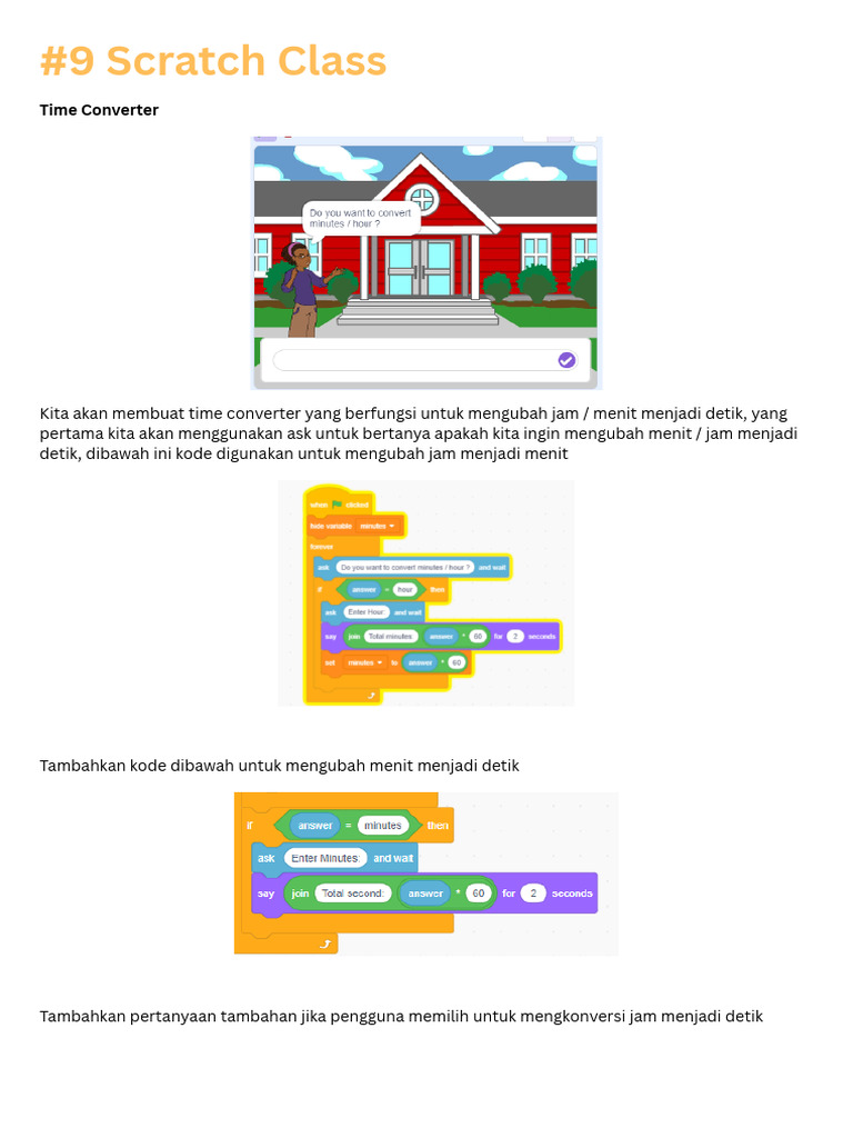 #9 Scratch Class | PDF | Komputer | Teknologi & Rekayasa