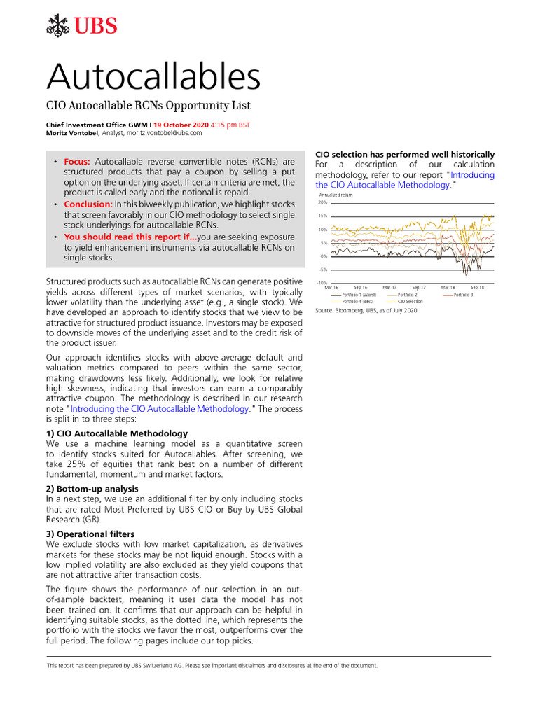 Autocallables en 1511487 | PDF | Investing | Ubs