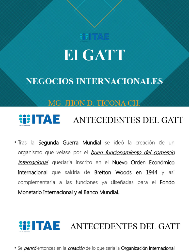 El GATT | PDF | Acuerdo General sobre Aranceles Aduaneros y Comercio ...