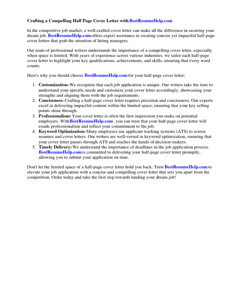 Half Page Cover Letter | PDF | Résumé | Recruitment