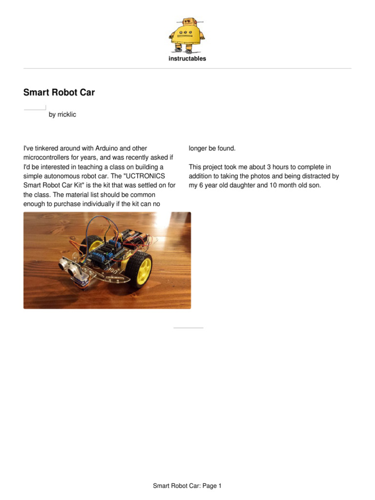 Smart Robot Car Download Free Pdf Arduino Manufactured Goods