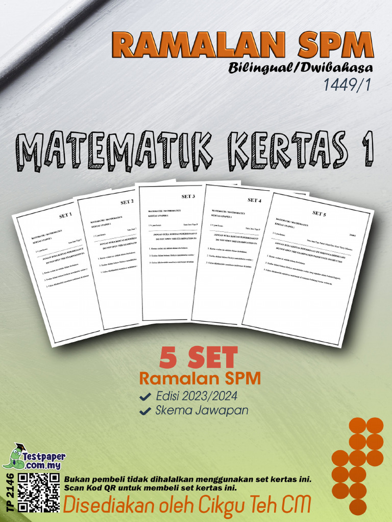 5 Set Kertas Ramalan SPM Matematik Kertas 1 Edisi 2023-2024 01 | PDF