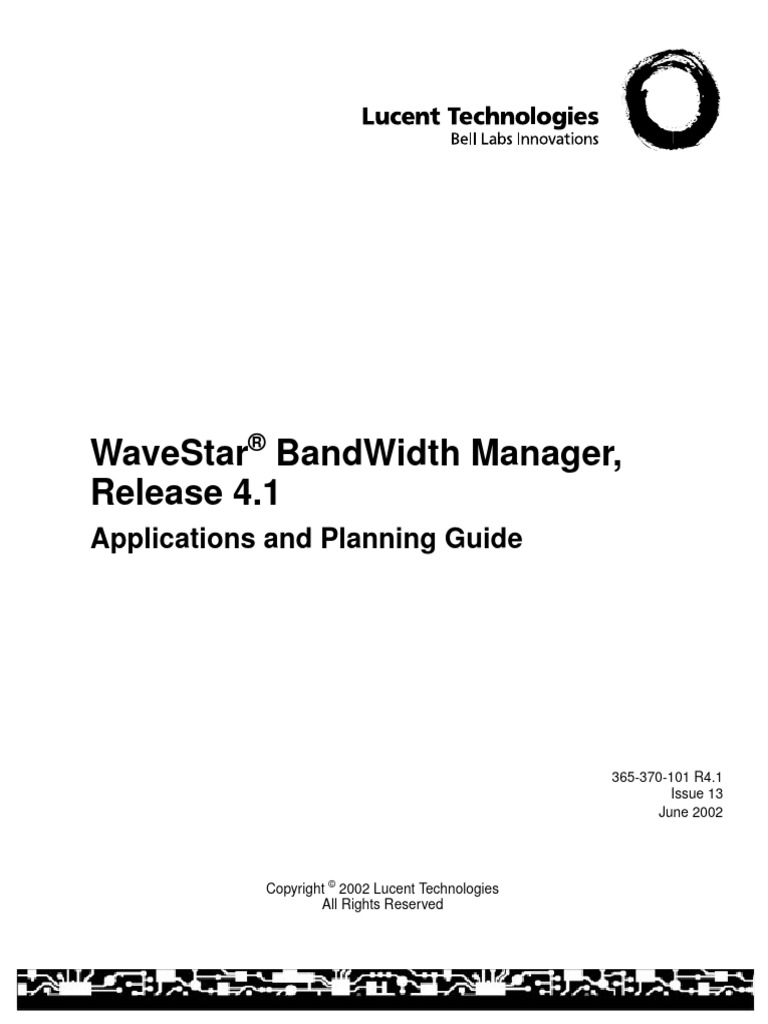 365370101R4.1 - V1 - WaveStar BandWidth Manager Release 4.1 ...