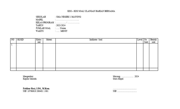 11.format Kisi Uhb 2024 | PDF