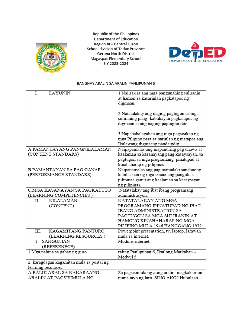 Lesson Plan Ap 6 | PDF
