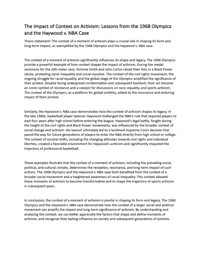 Contextual Impact on Activism Events | PDF | Activism | Black Power