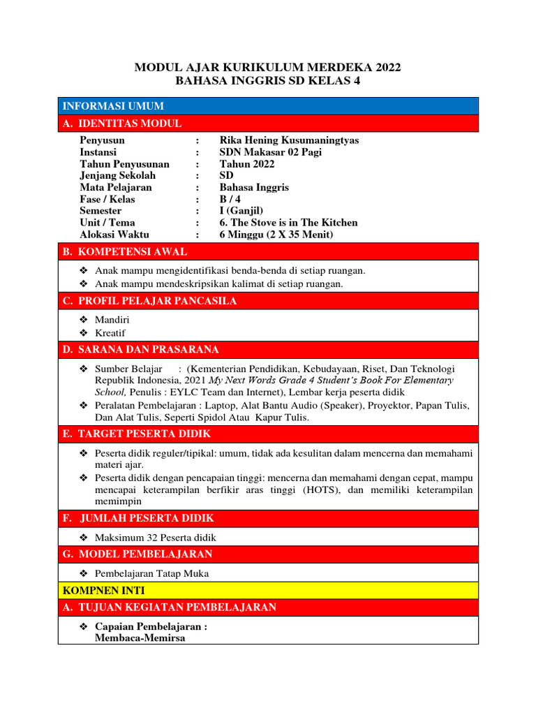 Modul Ajar PKG PTM | PDF